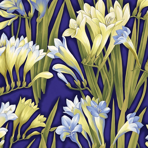 Flower Festival - Royal/ Spring Green Freesia # 3015B-054: Stitch-It ...