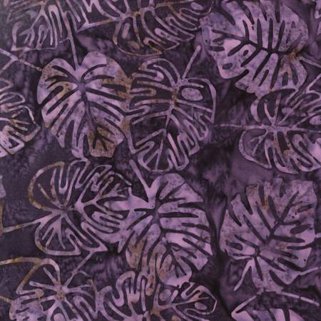 Monstera Eggplant Batik # 9216-66 - Quilting Fabric: Stitch-It Central