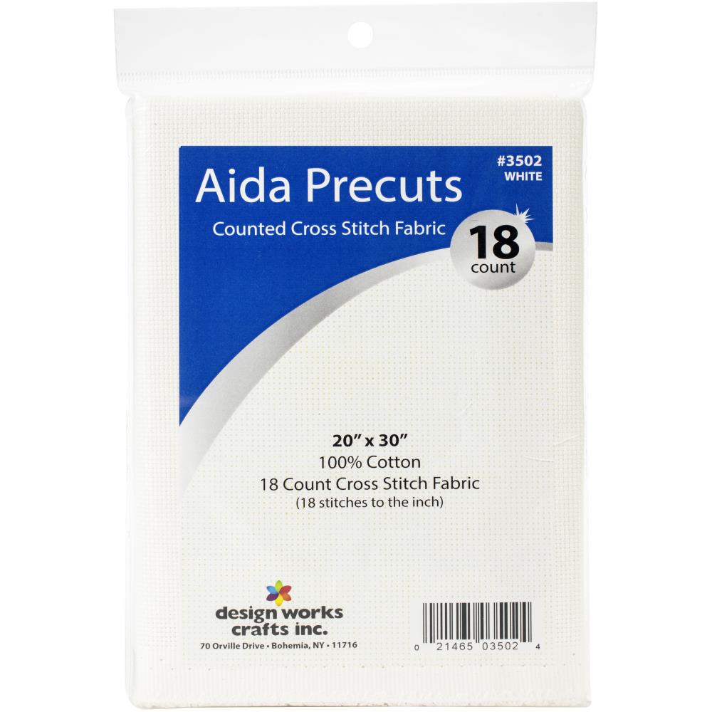 18 Count Aida - Design Works - White - 20" x 30": Stitch-It Central