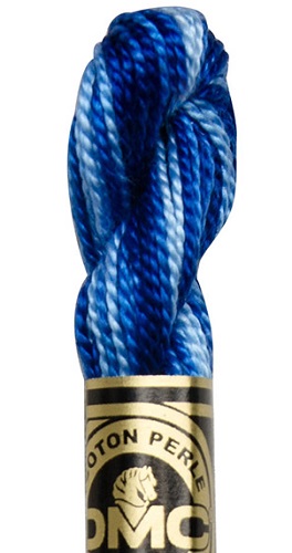 121 - Variegated Delft Blue DMC Pearl Cotton Skein Size 5: Stitch-It ...