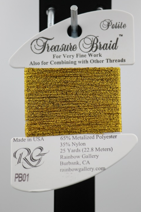 PB01 - Bright Gold Petite Treasure Braid: Stitch-It Central