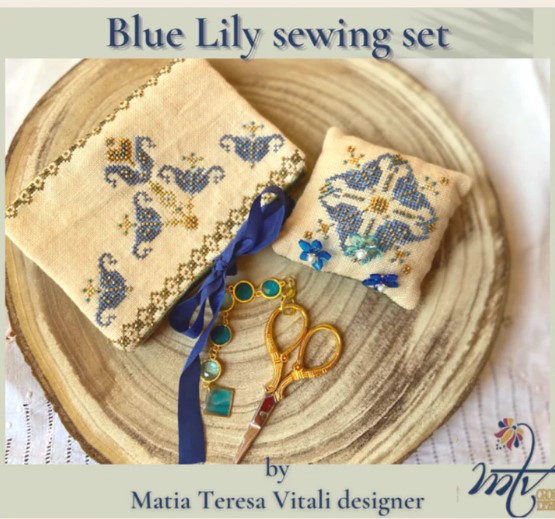 Blue Lily Sewing Set - Cross Stitch Chart: Stitch-It Central