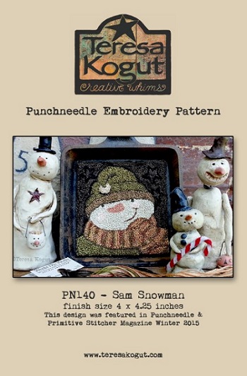 PN140 Sam Snowman - Punch Needle Pattern: Stitch-It Central