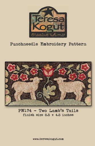PN174 Two Lamb's Tails - Punch Needle Pattern: Stitch-It Central