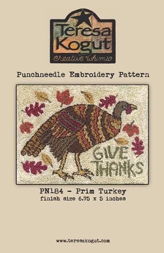 PN184 Prim Turkey - Punch Needle Pattern: Stitch-It Central