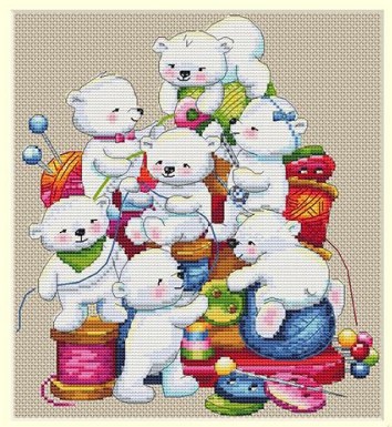 Little Helpers (18 Count)- Cross Stitch Kit: Stitch-It Central