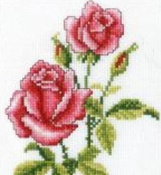 Roses (14 Count) - Counted Cross Stitch Kit 5.1" X 6.7": Stitch-It Central