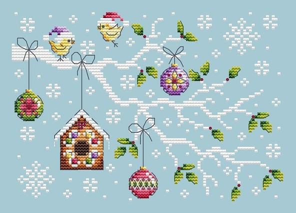 Christmas Branch - Cross Stitch Chart: Stitch-It Central