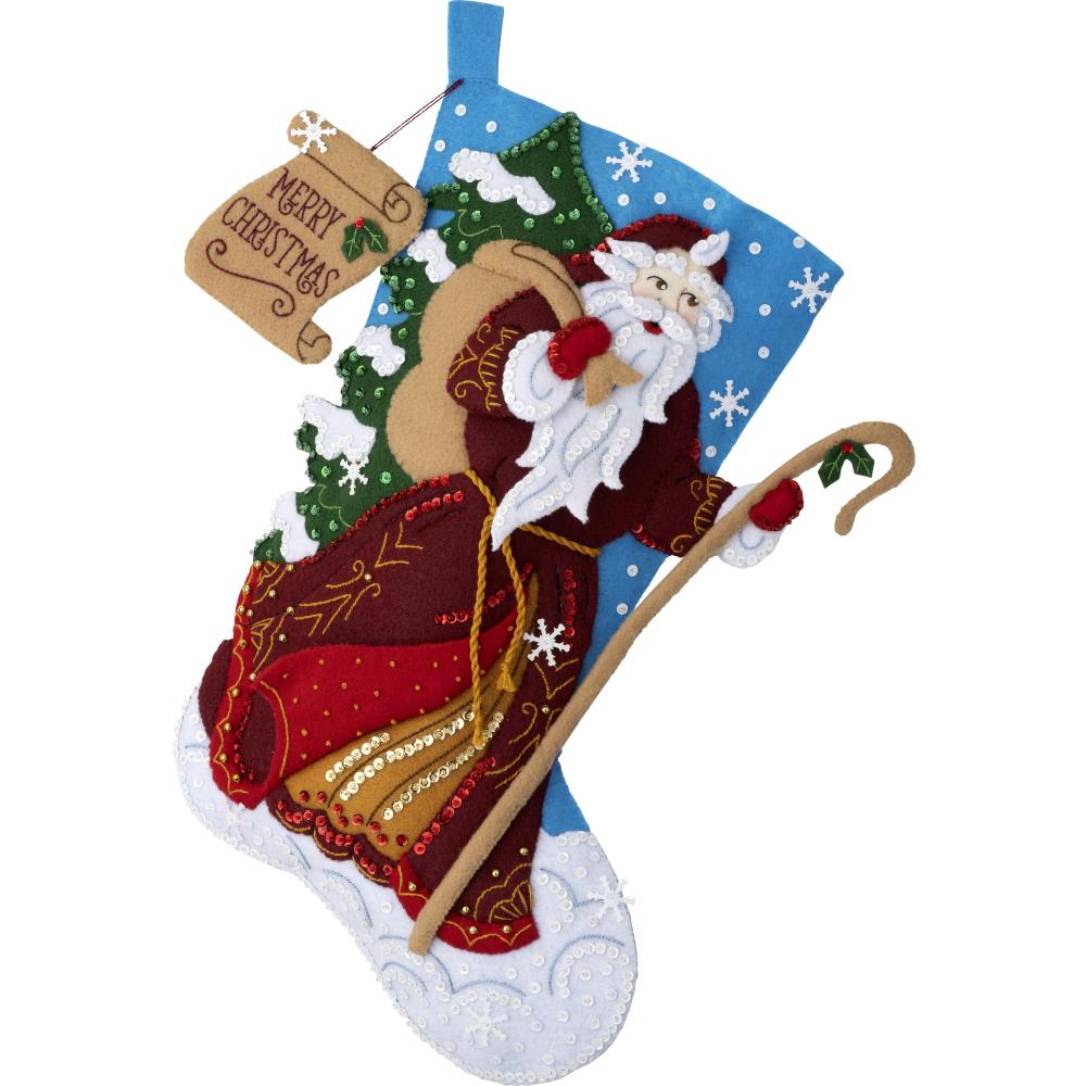Father Christmas - Felt Applique Stocking Kit 18" Long: Stitch-It Central