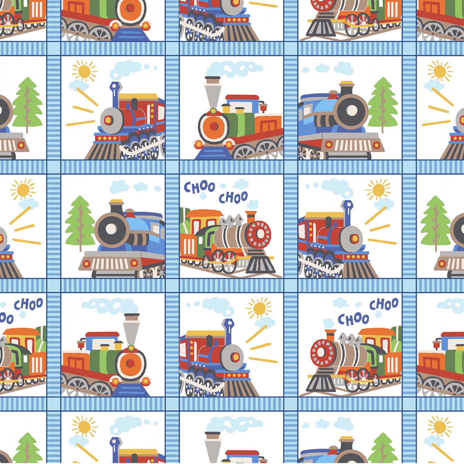 Whistle Stop Tour - Blue Loco-Motion # CX10806-BLUE: Stitch-It Central