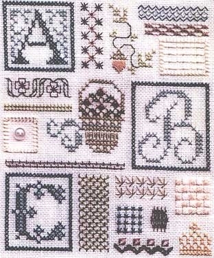 Sampler Of Stitches (Part 1: ABC) - Cross Stitch Chart: Stitch-It Central