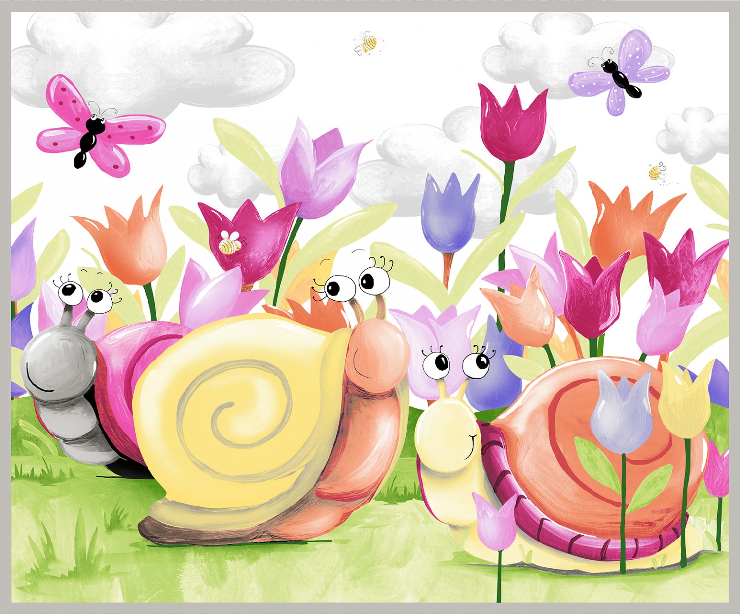 White Sloane the Snail 36in Play Mat Panel # SB20412-100 - Quilting ...