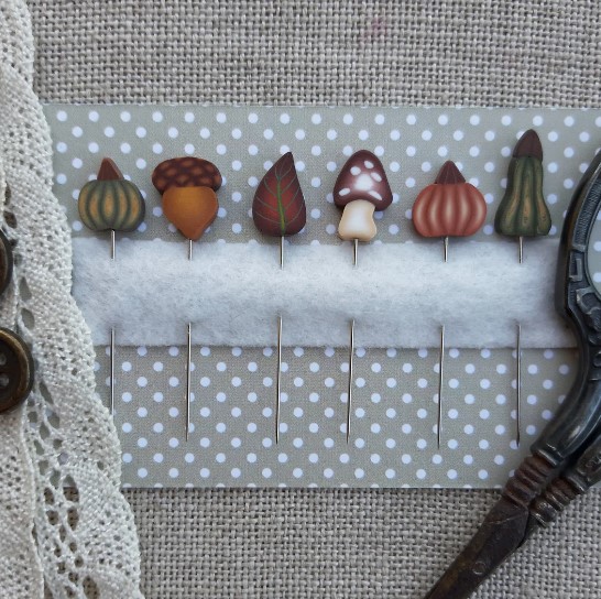 Fall Trio Small Pin Set - Cross Stitch Chart: Stitch-It Central