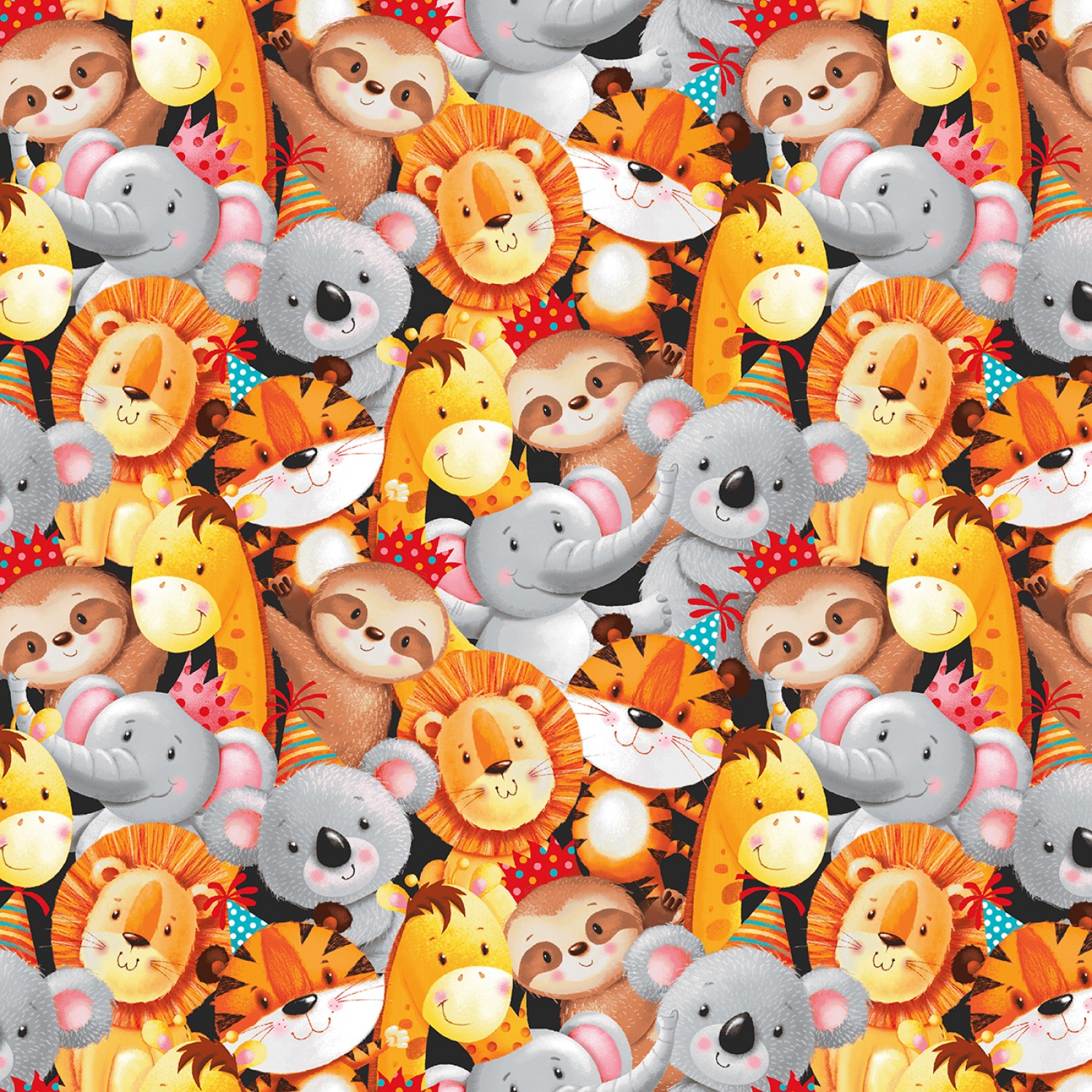 Party Animals - Multi Animals Allover # 874-93 - Quilting Fabric ...