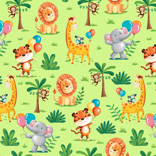 Party Animals - Green Animals Scenic # 875-64 - Quilting Fabric: Stitch ...