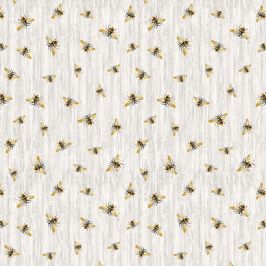 Honey Bee Farm - Grey Flying Bees On Wood Texture # CD2391-GREY ...