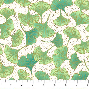 Shimmer Ginkgo Garden - Small White Ginkgo Toss 26854M-10 - Quilting ...