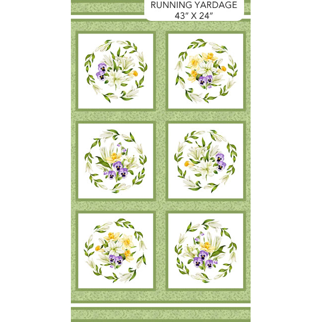Spring Awakening - White Multi Block 24" Panel 26866-10 - Quilting ...
