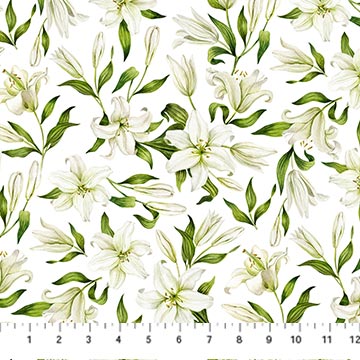 Spring Awakening - White Multi Lilies 26868-10 - Quilting Fabric ...