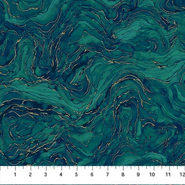 Midas Touch - Teal/Metallic DM26835-68 - Quilting Fabric: Stitch-It Central