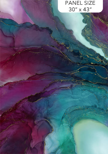 Midas Touch - Plum Teal/Metallic 30" Panel DM26921-28 - Quilting Fabric ...