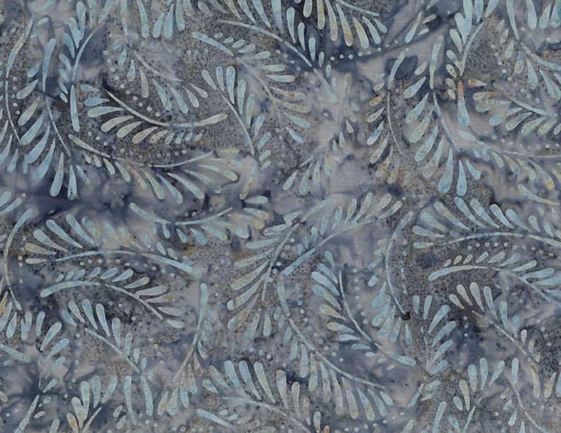 Blue Smoke Batik - Ferns Blue/Gray 1400 22277 492 - Quilting Fabric ...