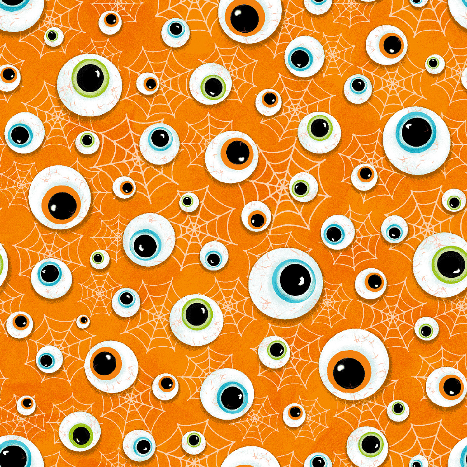 Welcome Foolish Mortals - Orange Eyeballs and Webs Glow Halloween 1455G ...
