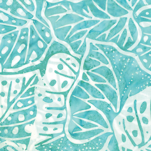 Bali Sweet Rose - Monstera Light Turquoise Batik 9231-82 - Quilting ...