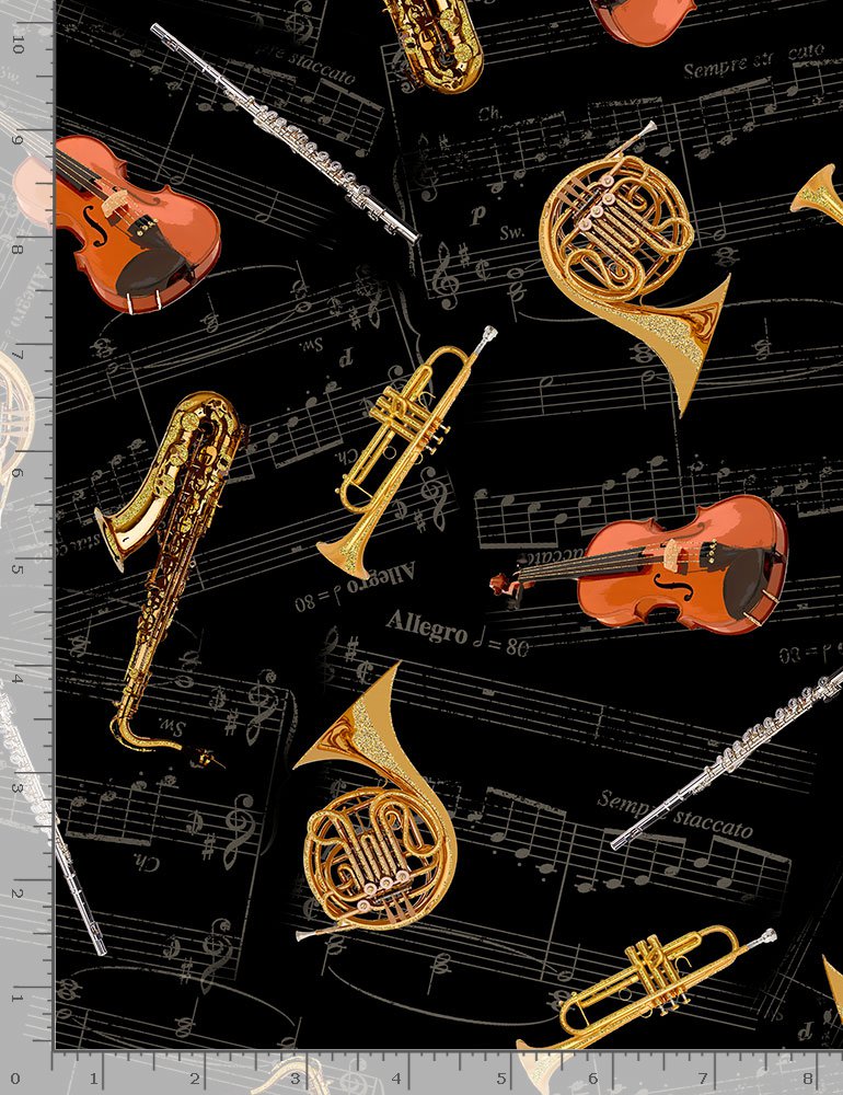 Music - Orchestra Instruments w/Music Background CM1477-Black ...