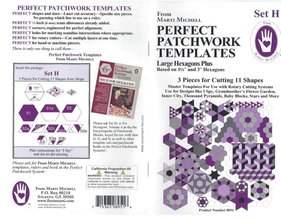 --Perfect Patchwork Templates Set G Small Hexagons Plus 8950: Stitch-It ...