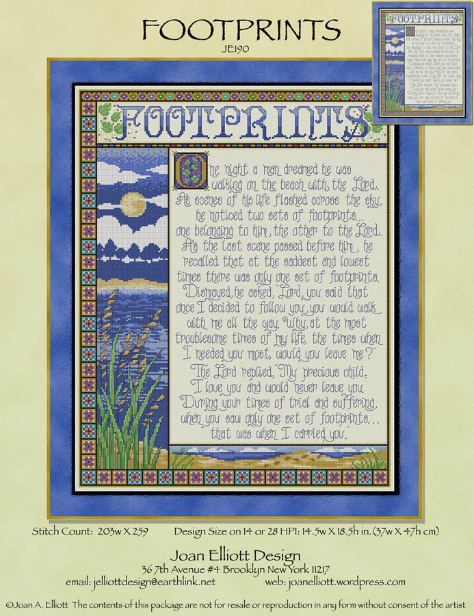 Footprints JE190 - Cross Stitch Chart: Stitch-It Central
