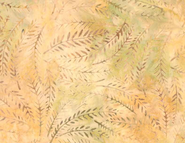 Fern Leaves Tan/Yellow Batik 1400-22127-258 - Quilting Fabric: Stitch ...