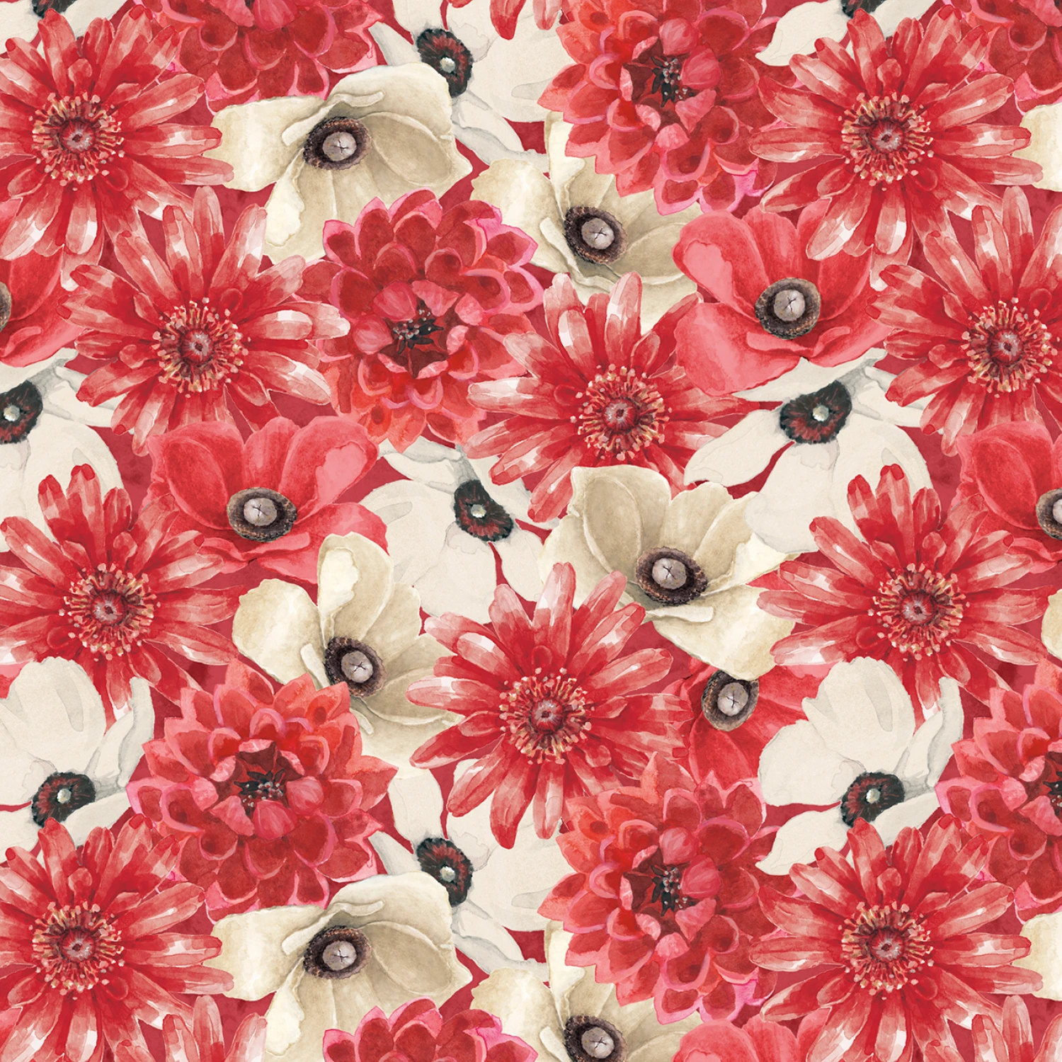 Scarlet Dreams - Packed Floral Multi #30108-329 - Quilting Fabric ...