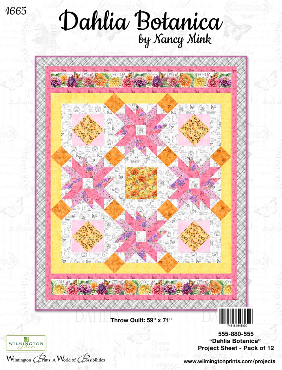Dahlia Botanica 59"x71" Throw - Quilting Kit: Stitch-It Central