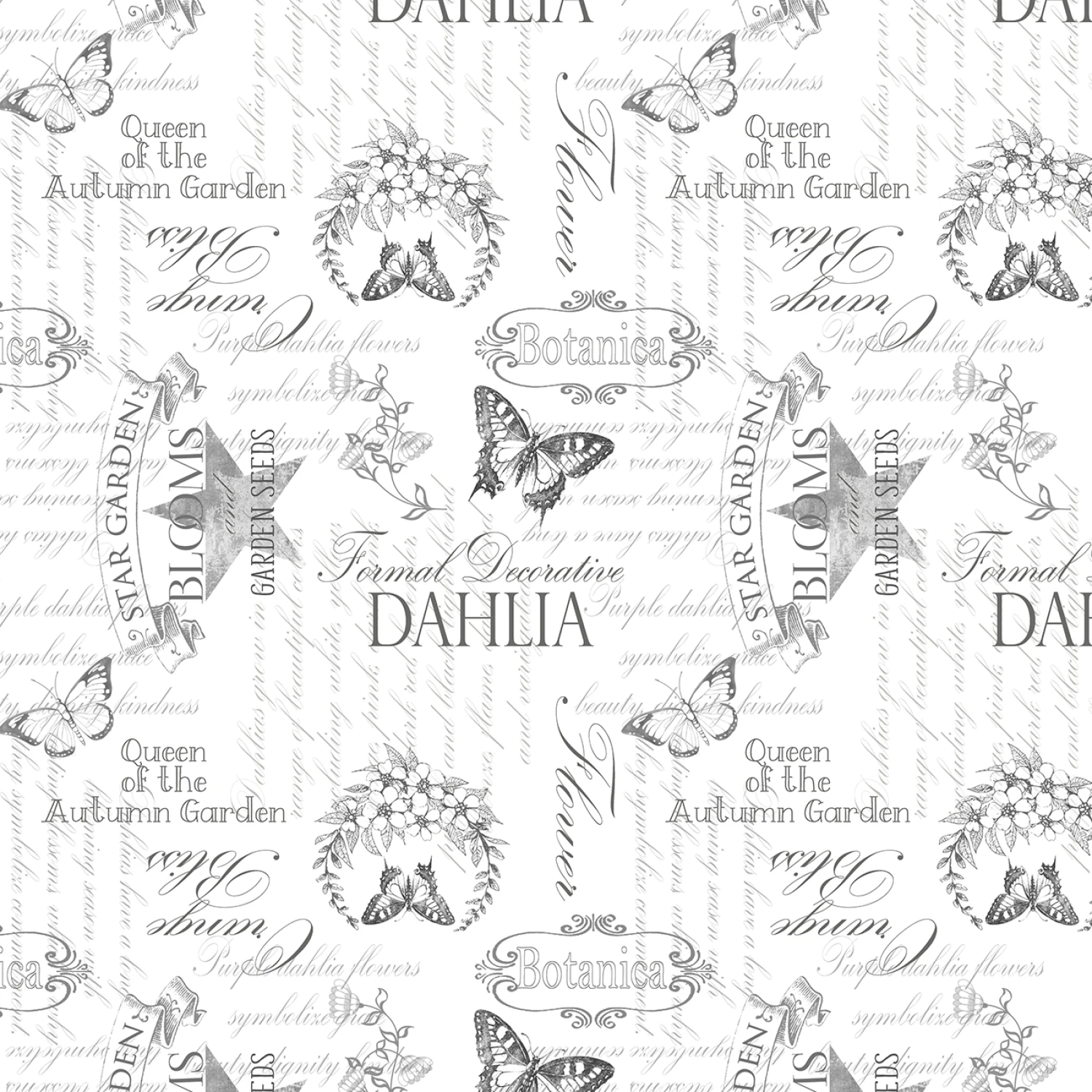 Dahlia Botanica - Ephemera White #33927-119 - Quilting Fabric: Stitch ...