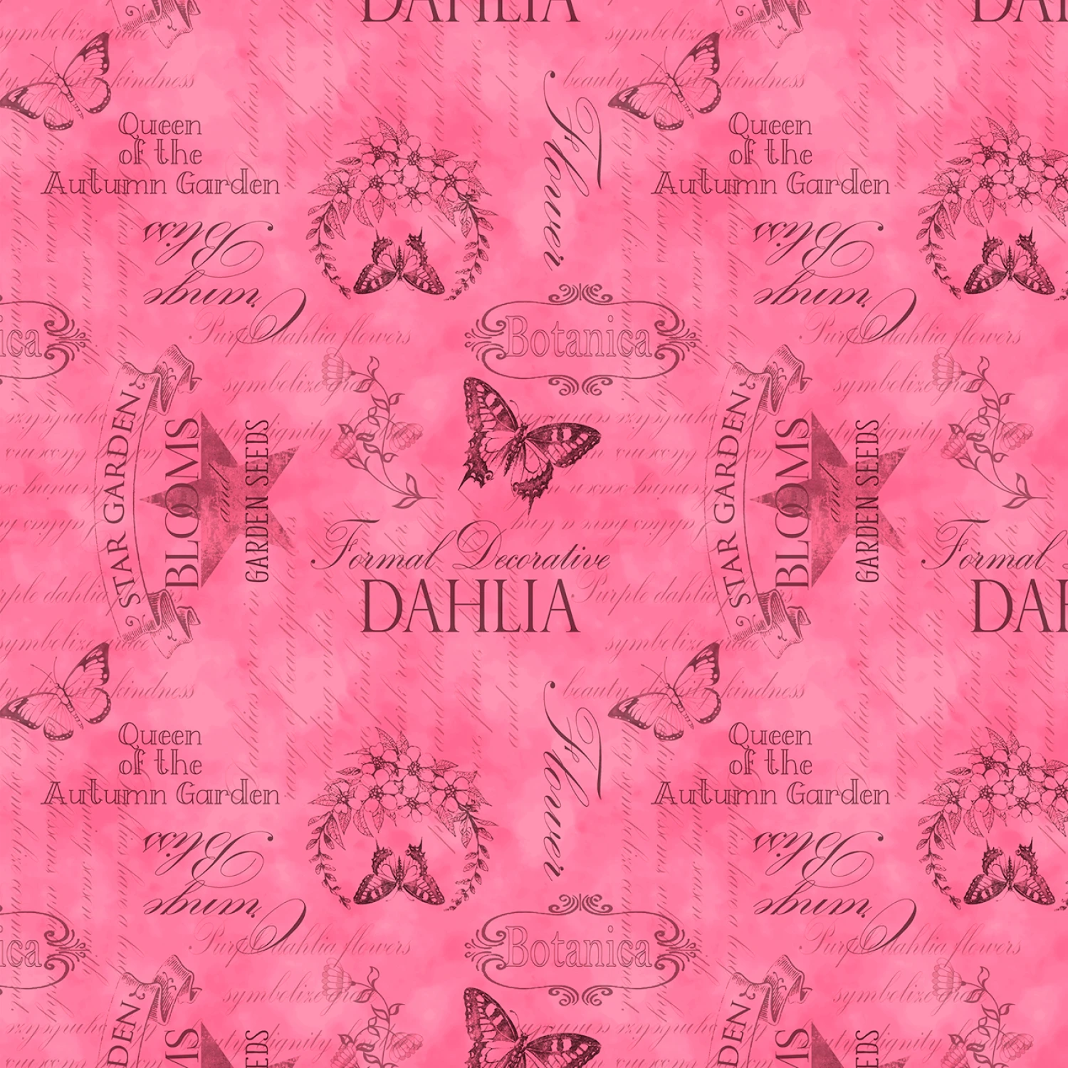 Dahlia Botanica - Ephemera Pink #33927-339 - Quilting Fabric: Stitch-It ...