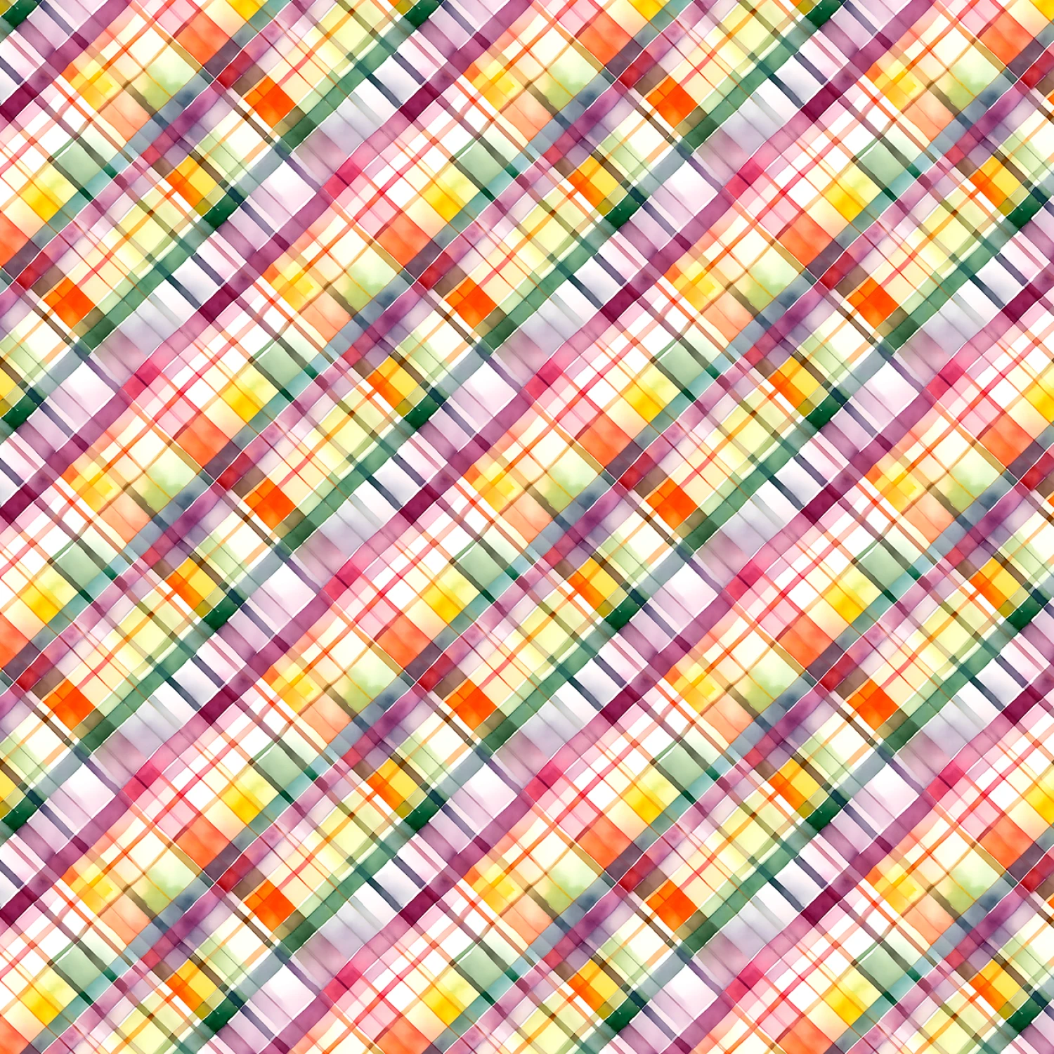 Dahlia Botanica - Diagonal Plaid Multi #33928-157 - Quilting Fabric ...